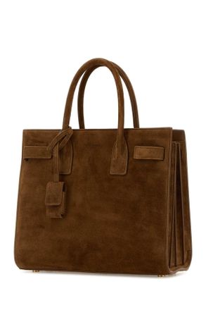 Saint Laurent Womens Brown Suede Sac De Jour Handbag Orangecarcoocc Borse A Mano Bag