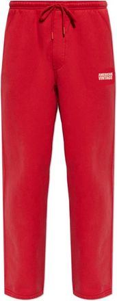 American Vintage Homme, Pantalons, Rouge, Taille: XL Pantalon de surv&ecirc;tement avec logo imprim&eacute;