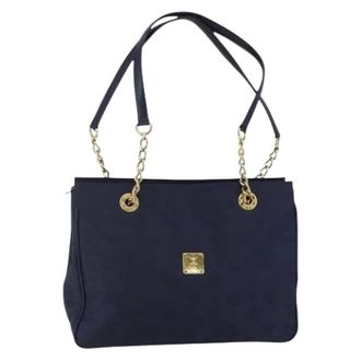 MCM Pre-owned Canvas Schultertasche - - Pre-owned - Damen - Blau - ONE SIZE