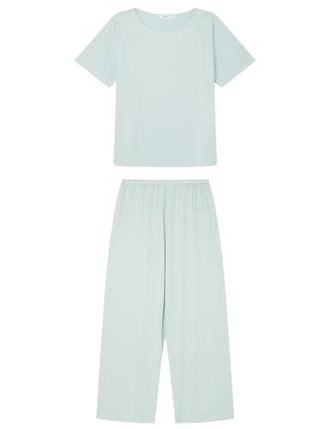 Women'secret Pijama Capri Rayas Verde Ecovero Pyjama, Menthe, M Femme