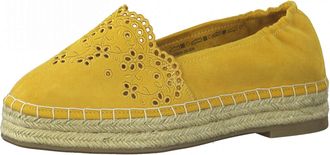 Tamaris Damen Flats, Frauen Espadrilles,Touch It-Fu&szlig;bett,Halbschuhe,Sommerschuhe,umflochten,Slipper,maritim,weiblich,Lady,Ladies,Mango,37 EU / 4 UK