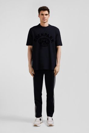 Eden Park T-shirt Manches Courtes Noir Application Eden Park Rugby Coupe Oversized