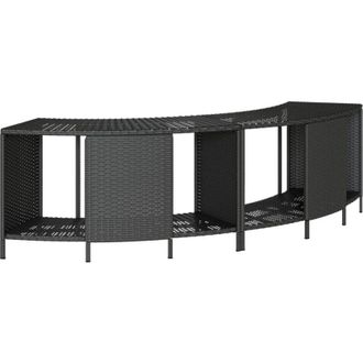 vidaXL Outdoor-Regale f&uuml;r Whirlpool 2 Stk. Schwarz Poly Rattan vidaXL