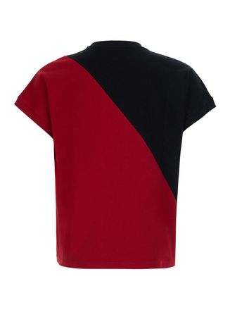 Versace Mens T-Shirt Colour-Block Black Cotton T-Shirts And Polos