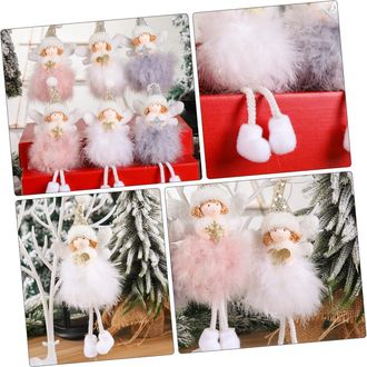 Garneck Weihnachtsengel Anh&auml;nger Wei&szlig;er Federengel Deko H&auml;ngende Engel Puppe F&uuml;r Weihnachtsbaum T&uuml;r Fenster Festliche Weihnachtsdekoration Junge M&auml;dchen Gesch