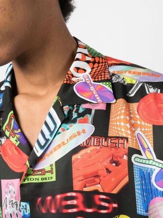 AMBUSH Graphic-Print Bowling Shirt - Black