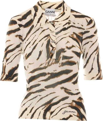 Ganni Poloshirt - Beige