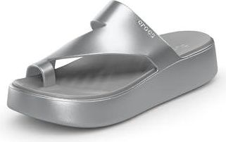 Crocs Sandales à lanières Getaway pour femme, argent, pointure 39