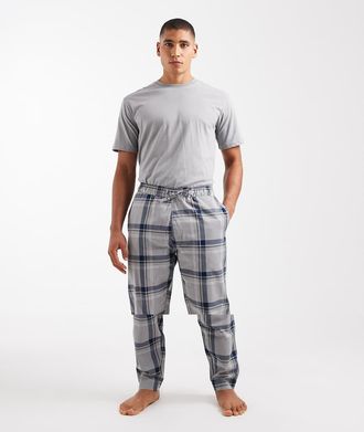 Only & Sons Geschenkset - Pyjama in kariertem Grau, bestehend aus T-Shirt und Hose