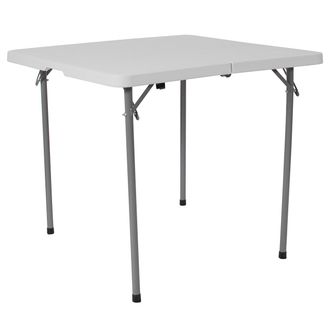 Flash Furniture Klapptisch mit Tragegriff, Polyethylen, Metall, Granit, Wei&szlig;, 86,4 cm, quadratisch, 7 m