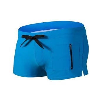 Generic HUIWDP Maillot de bain pour homme avec poche zipp&eacute;e et doublure en maille, bleu clair, XXL