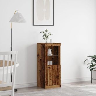 vidaXL vidaXL Sideboard mit LED-Lichtern Altholz 41x37x100 cm