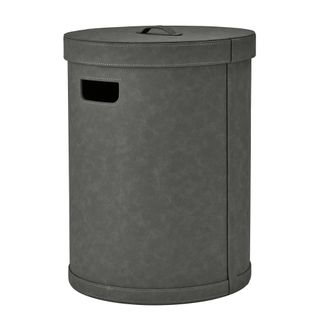 Blomus W&auml;schesammler -SAHLA- | W&auml;schekorb mit Deckel | Farbe Pewter | Gr&ouml;&szlig;e L &Oslash;40 x 54H cm | 68 Liter W&auml;schebox aus Leder