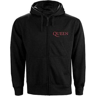 Queen Rockoff Trade Queen Classic Crest Zip (Back Print) Sweat-Shirt &Agrave; Capuche, Noir (Black Black), XX-Large Homme