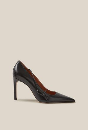Claudie Pierlot Schwarze Leder-Pumps