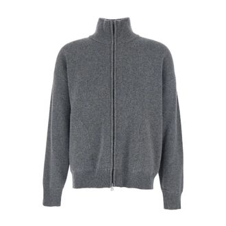 Roberto Collina Sweatshirt mit &uuml;berschnittenen Schultern und Frontrei&szlig;verschluss - - Knitwear - Herren - Grau - S