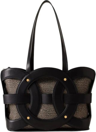 Borbonese Femme, Sacs, Noir, Taille: ONE Size All Round Shopper Medium