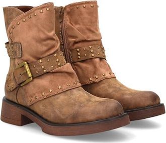 Shoes & Blues Bottines dhiver pour femme style biker, saison automne. Clous m&eacute;talliques et double sangle avec boucle r&eacute;glable., marron, 36 EU