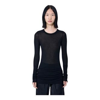 Rick Owens Langarm Sheer Knit Top - - Tops - Damen - Schwarzk - M