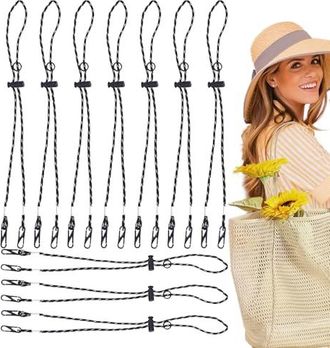 Generic Sangle de chapeau, cordon de menton de 70 cm de long, sangles r&eacute;glables coupe-vent, porte-casquette pour voyage, p&ecirc;che, randonn&eacute;e, camping, protection