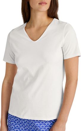 CALIDA Favourites T-shirt mit V-Neck Damen, Bio-Baumwolle, pflegeleicht, atmungsaktiv, lockerer Schnitt