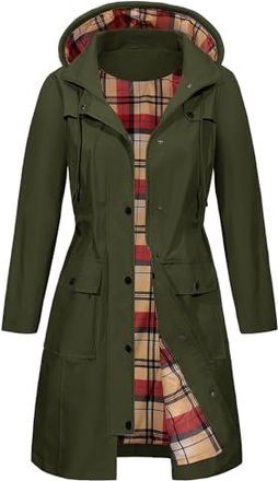 Heekpek Veste Femme Imperméable à Capuche Longue Manteau de Pluie Femme Legere Trench Capuche Femme Poncho Pluie Impermeable Coupe Vent Printemps Été Automne,