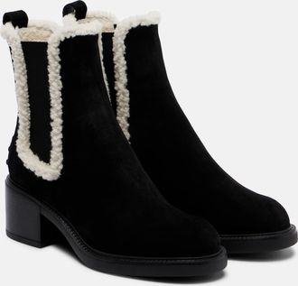 Tod's Chelsea Boots Gommino aus Veloursleder