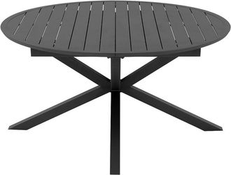 Vente-Unique Table de jardin ronde extensible en aluminium L.150/200 cm - Anthracite - YOHA de MYLIA