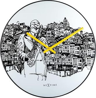 NeXtime Nextime - Wanduhr - Ø 40 cm - Glas/Metall - Weiß - Sax City