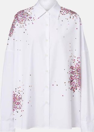 Dries Van Noten Oversize-Hemd aus Baumwolle mit Pailletten