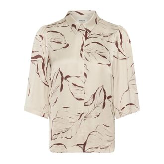 Soaked In Luxury SLClero Hemd mit Print SS - - Blouses & Shirts - Damen - Beige - S