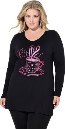 Miamoda Damen gro&szlig;e Gr&ouml;&szlig;en &Uuml;bergr&ouml;&szlig;en Plus Size Langarmshirt, Pailletten-Motiv, Langarm schwarz 50 845441100-50