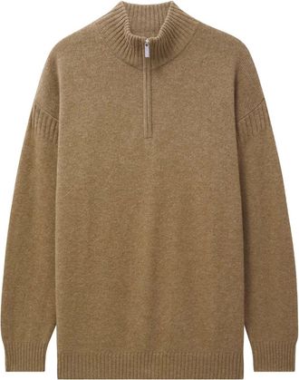 Pringle Of Scotland Pullover aus Kaschmir mit Reißverschluss - Nude