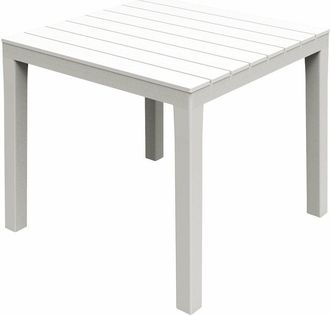 Progarden Tableau blanc carr&eacute; 80x80 cm dans leffet de r&eacute;sine des lattes en bois de Bali