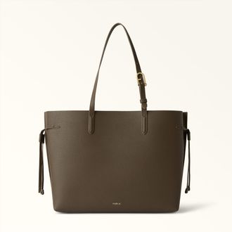 Furla Ava Tote-bag L Mogano Doppeltes Pebble Kalbsleder Damen