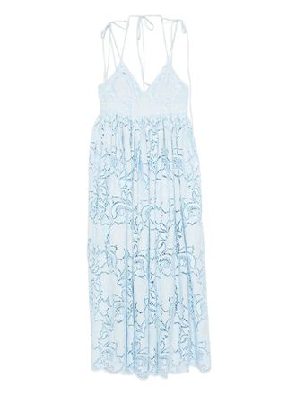 Erdem robe sans manches à coupe mi-longue - Bleu