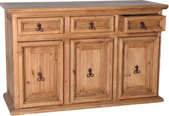 MiaMöbel Sideboard Mexico Möbel 167x90x60 cm Landhausstil Massivholz Pinie Honig