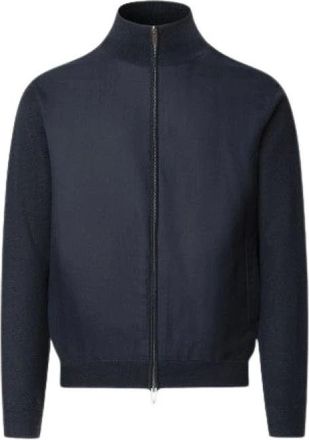 Hackett Veste hybride zipp&eacute;e &agrave; motif chevrons - Homme - Vestes - Bleu - Taille: M