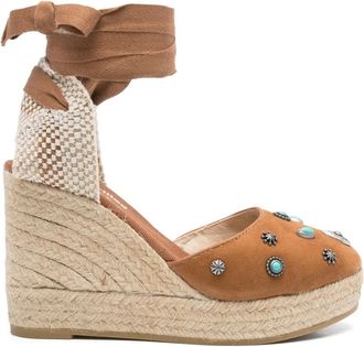 Fortela Espadrilles aus Wildleder 95mm - Braun