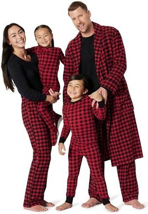 Amazon Essentials Ensembles de Pyjamas de Noël Assortis pour la Famille Femme, Carreau Buffalo Classique, XXL