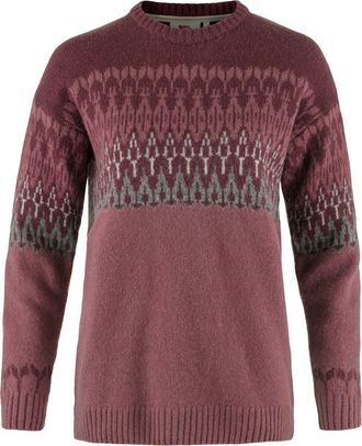 Fjällräven Damen Övik Path Knit Sweatshirt, Mesa Purple/Dark Garnet, XL