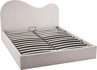 Best Mobilier Bestmobilier - Lucas - lit coffre - 160x200 cm - en velours textur&eacute; - beige