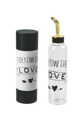 Villa D'Este Home Tivoli Happy Life Trinkflasche Follow The Love, Schwarz/Wei&szlig;, 450 ml
