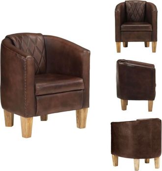 vidaXL Sessel Dunkelbraun Echtleder - Clubsessel - Sessel - Lounge Sessel - Loungesessel