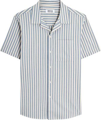 Bask In The Sun Herren vegan Shirt Loya Blau Gestreift