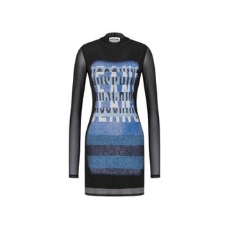 Moschino Femme, Robes, Multicolore, Taille: 40 FR Printed Mesh Dress