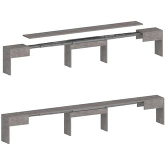 Dmora Bank Quedan, Set mit 2 Sitzgelegenheiten f&uuml;r den Esstisch, ausziehbare B&auml;nke, 290x25x45 cm, Grau - Dmora