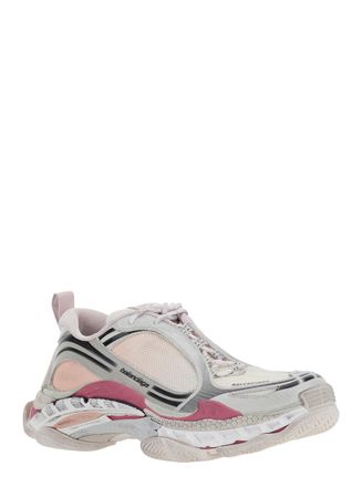 Balenciaga Womens Sneakers Triple S 2 Gradient Mesh White Polyurethane Trainers