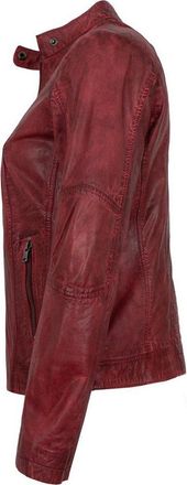 Maddox Lederjacke Jecki MADDOX - Damen Lederjacke Lammnappa dunkelrot