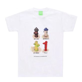 HUF Huf, Homme, Tops, Blanc, Taille: XL Tee-shirt Homme Imprim&eacute; Ville Blanc